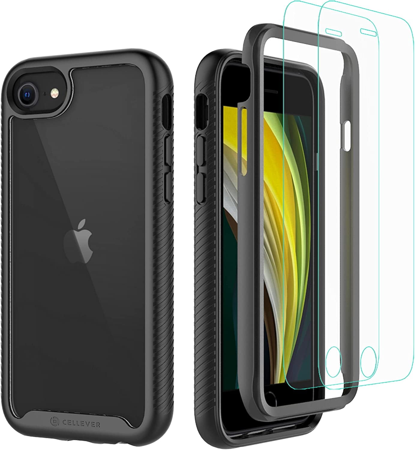 CellEver iPhone SE 2020/7/8 Case - Full Body Protection, Transparent, 2 ...