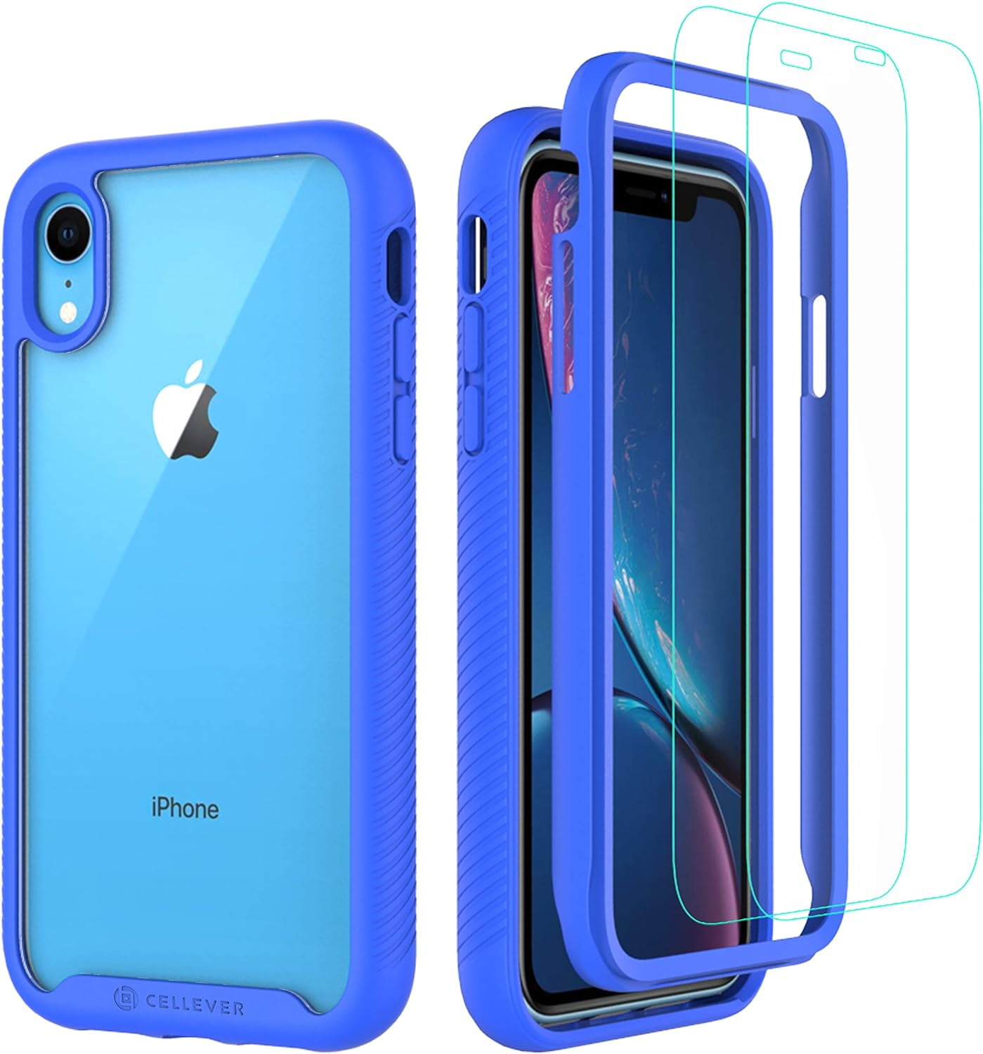CellEver iPhone XR Protective Case, Clear Full Body, Hard TPU Bumper, 2 ...