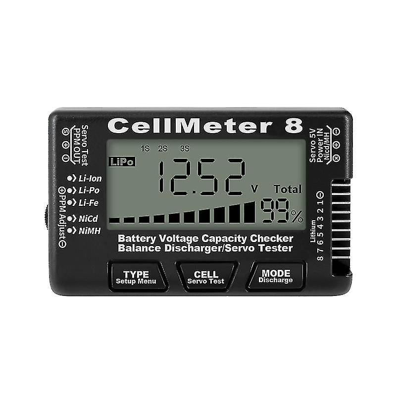 CellMeter 8 Battery Tester LCD Display Clear Visual Discharge Function ...