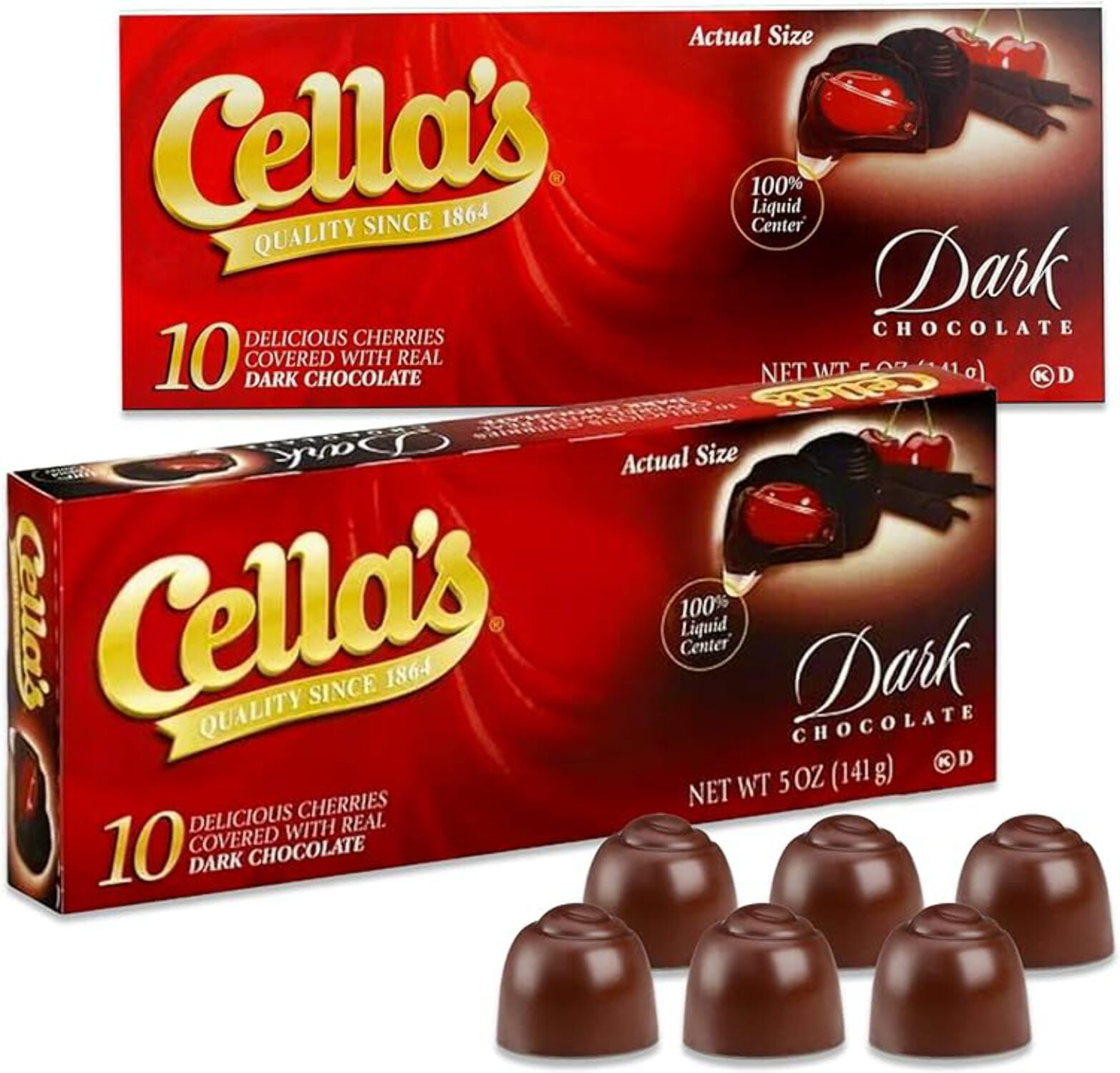 Cella's Dark Chocolate 10ct Pack of 2 (20 cherries Total) - Walmart.com