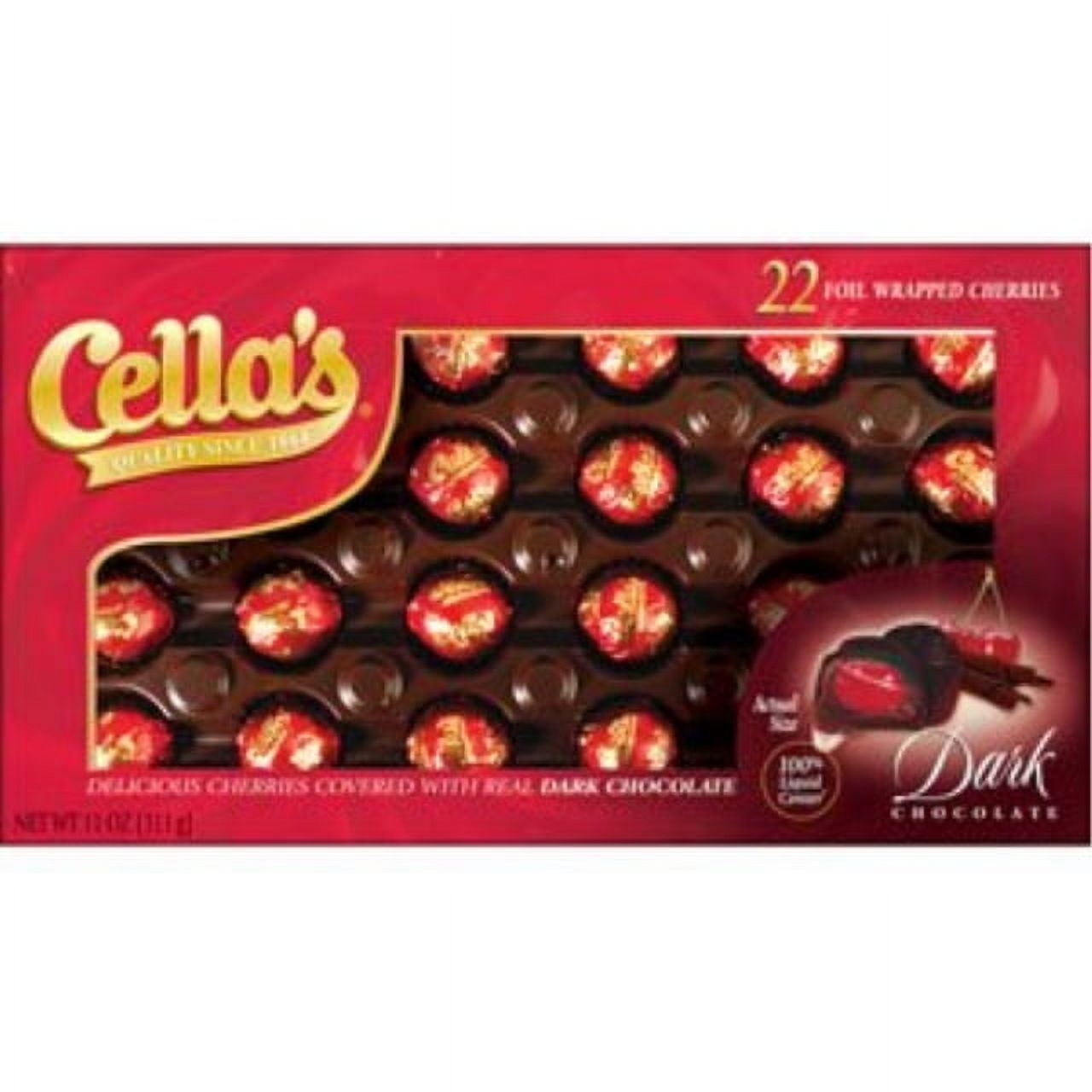 Cella's Foil Wrapped Dark Chocolate Covered Cherries, 11-oz Box ...
