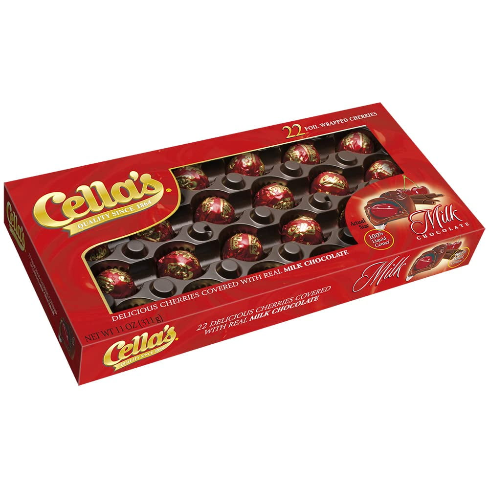 Cella's Milk Chocolate Covered BCF26 Cherries, 22 Foil Wrapped Cherries ...