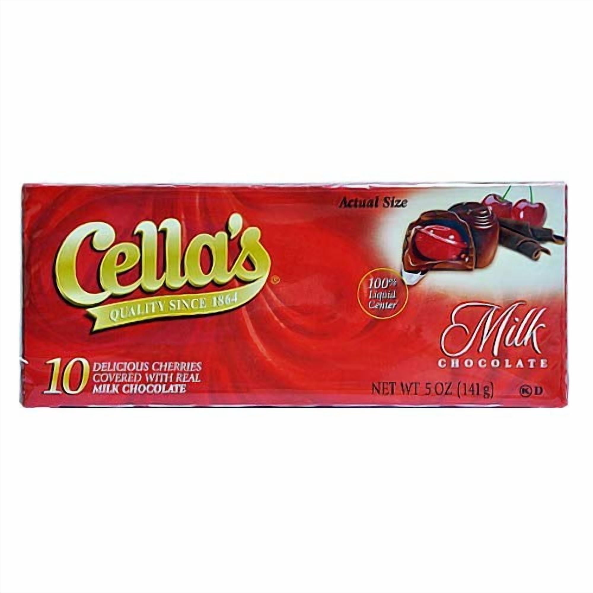 Cella's Milk Chocolate Foil AIF9 Wrapped Cherries 10 Count Gift Box ...