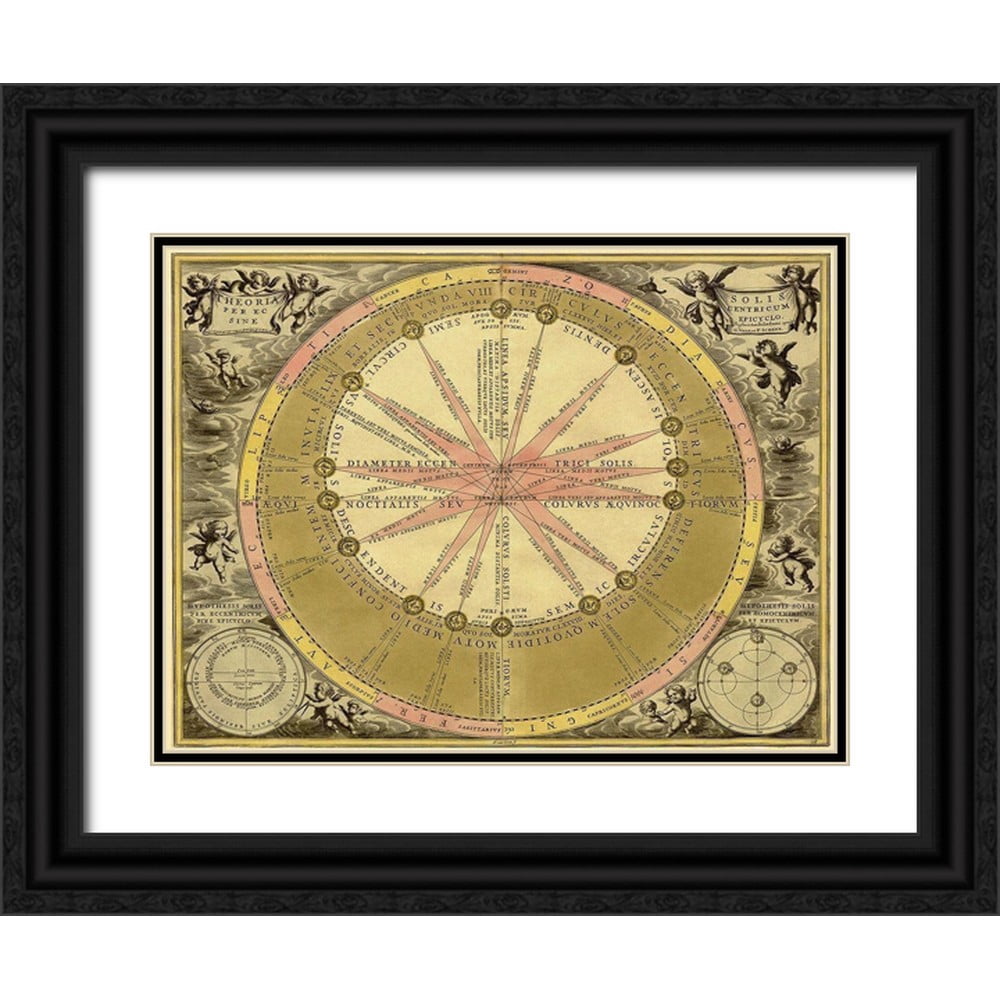 Cellarius, Andreas 14x12 Black Ornate Wood Framed with Double Matting ...