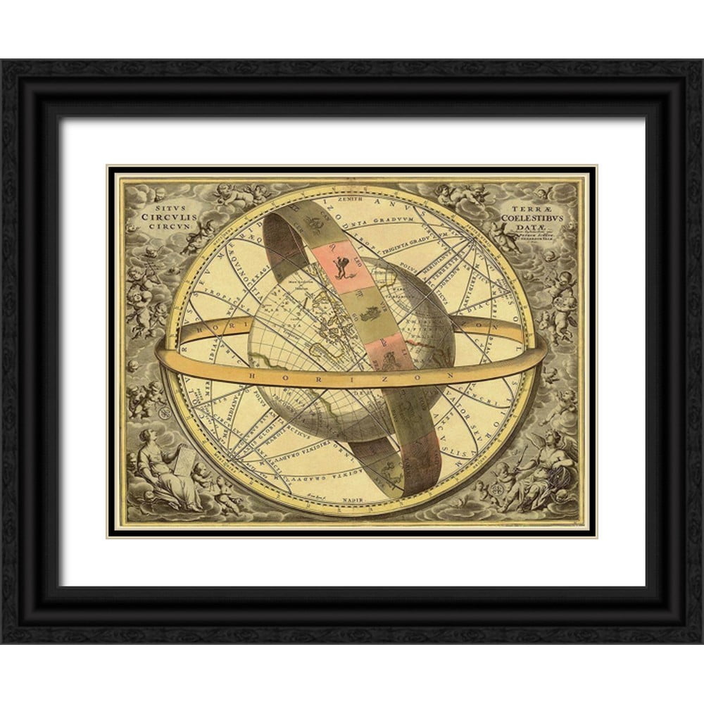 Cellarius, Andreas 18x15 Black Ornate Wood Framed with Double Matting ...