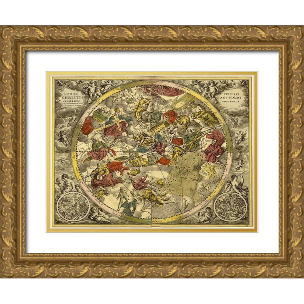 Cellarius, Andreas 32x25 Gold Ornate Wood Framed with Double Matting ...