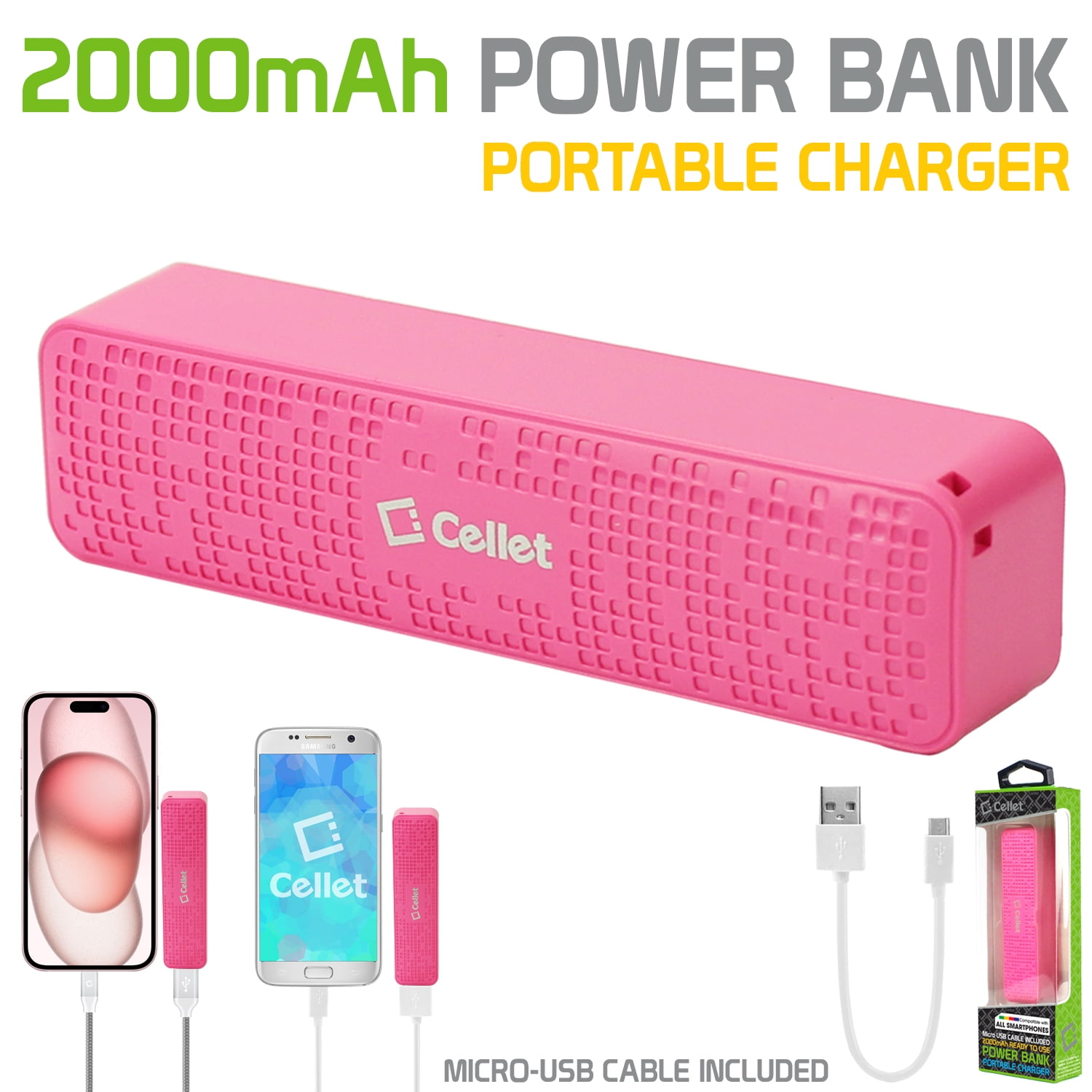 Cellet 2000mAh Power Bank Portable Charger for Android and Apple ...