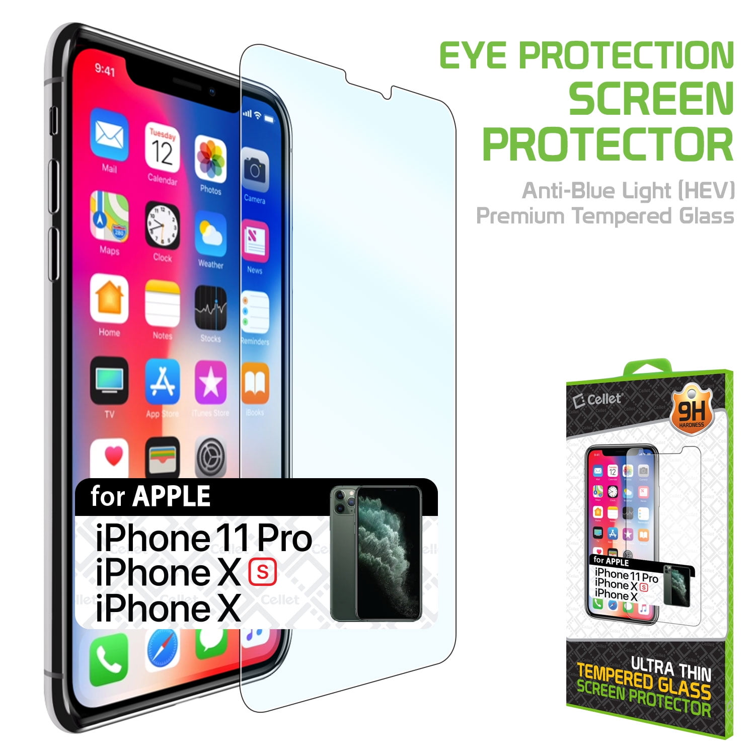 Cellet Anti-Blue Light Eye Protection Tempered Glass Screen Protector ...
