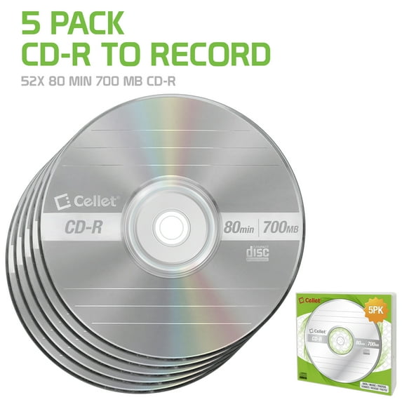 Cellet Compact Music Audio CD-R - 700MB, 80 Minute, 52X Speed ...