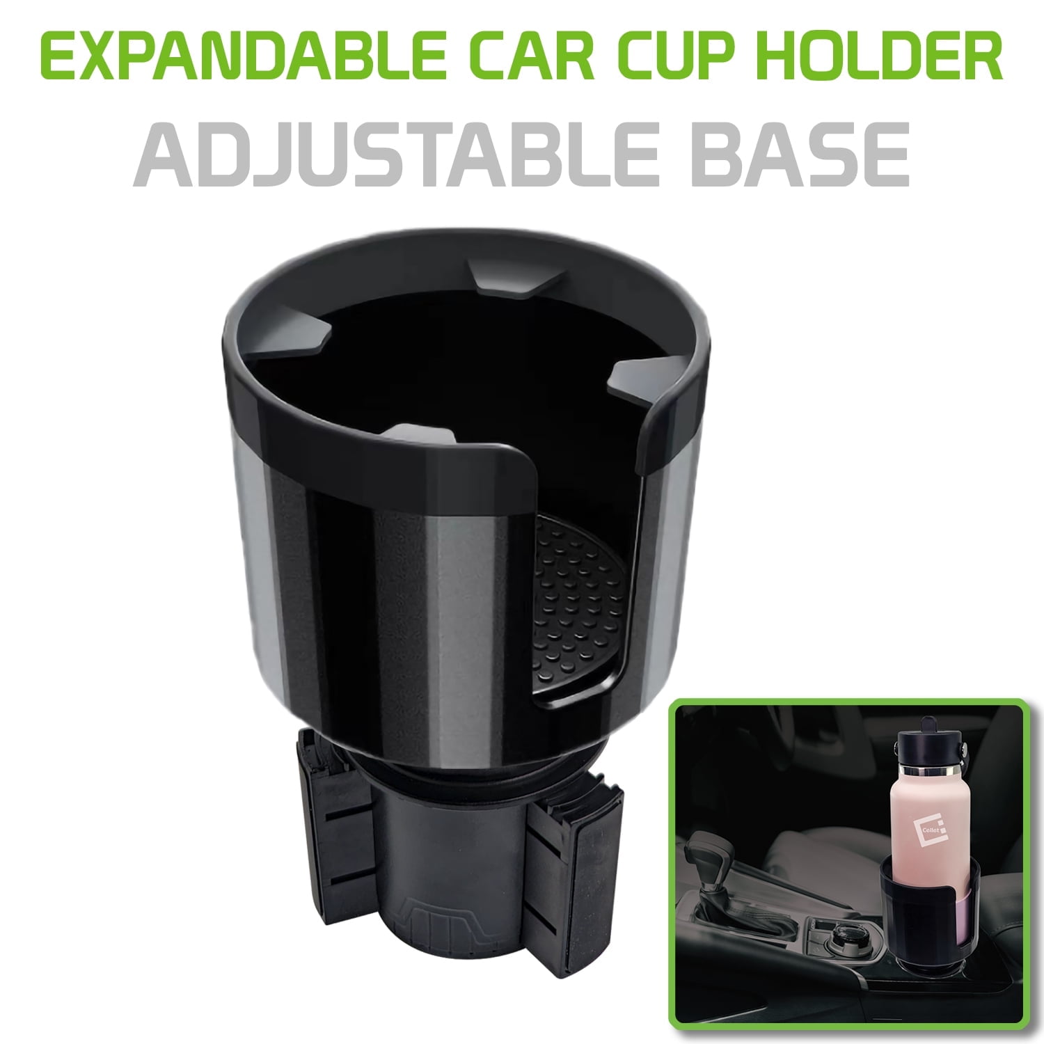 Cellet Expandable Car Cup Holder with Adjustable Base, Fit Big Bottles ...