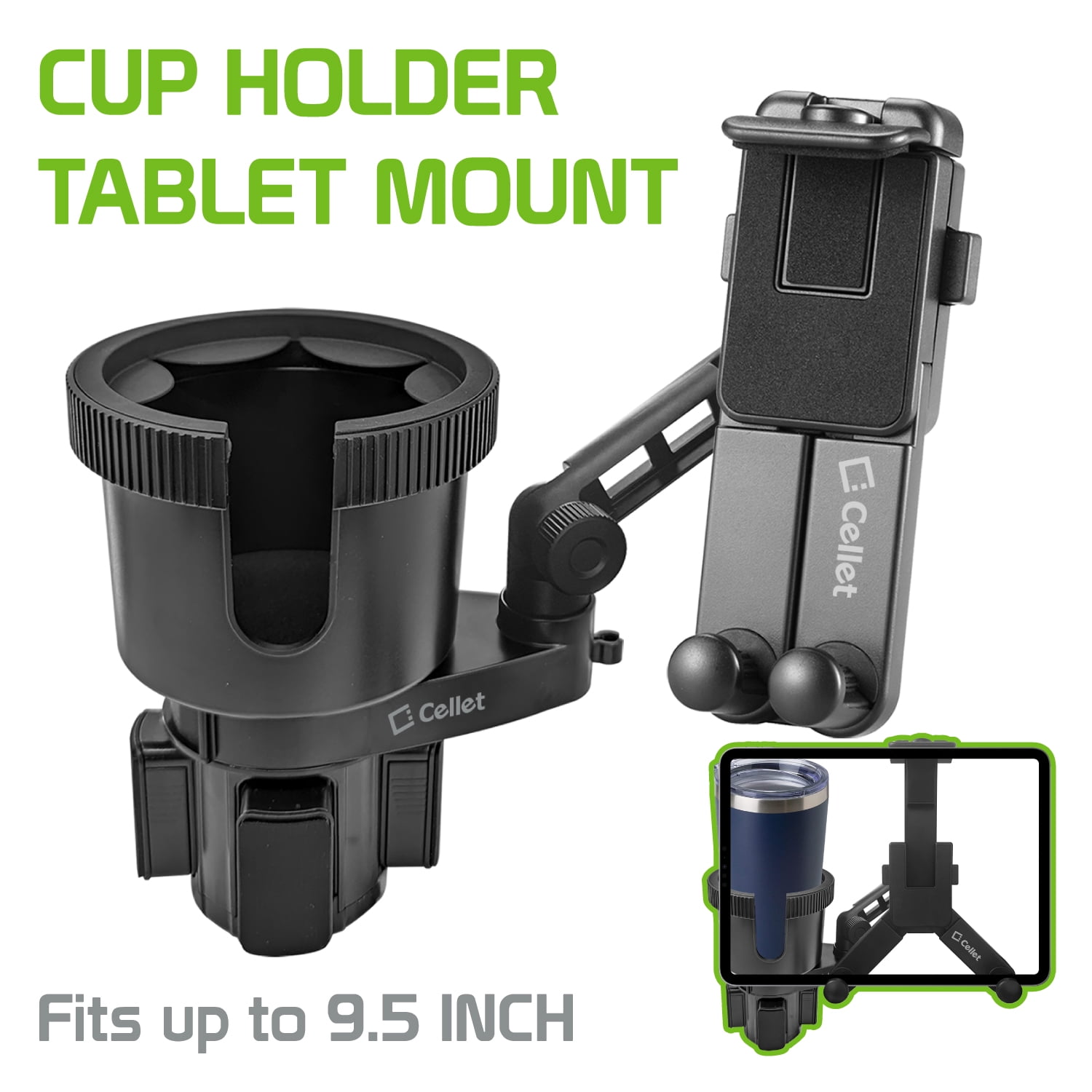Cellet Cup Holder Tablet Mount with Built in Cup Holder Compatible with ...