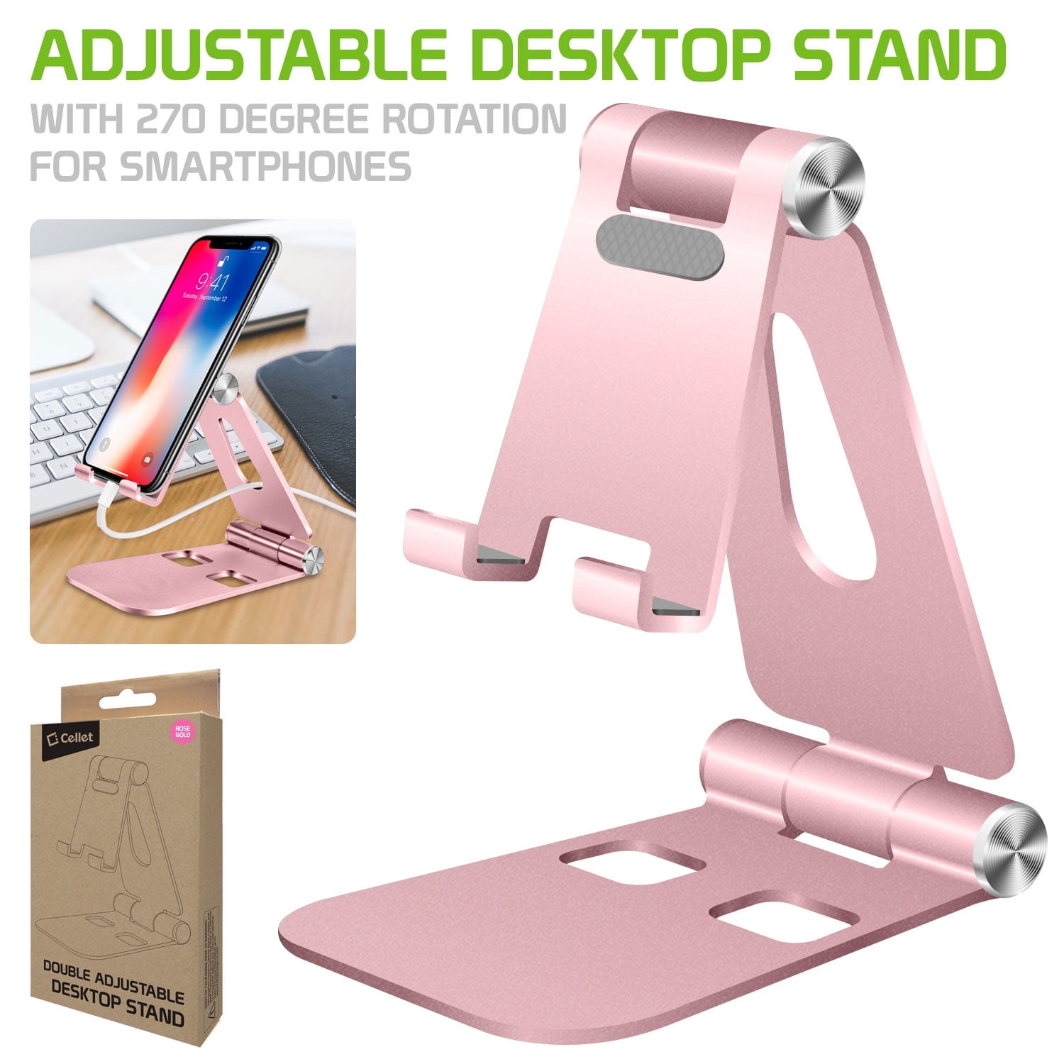 Cellet Heavy-Duty Adjustable Aluminum Phone Stand with 270 Degree ...