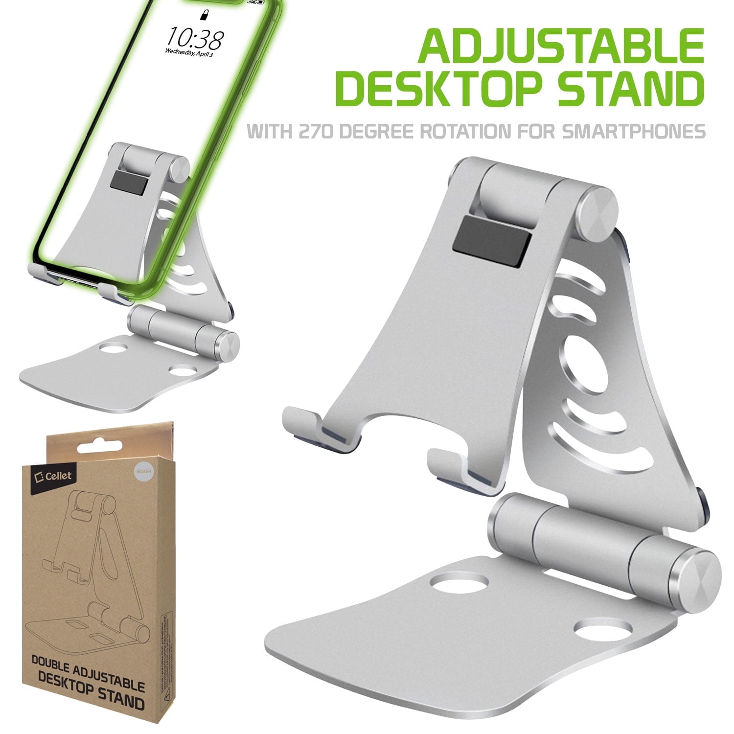 Cellet Heavy-Duty Adjustable Aluminum Phone Stand with 270 Degree ...