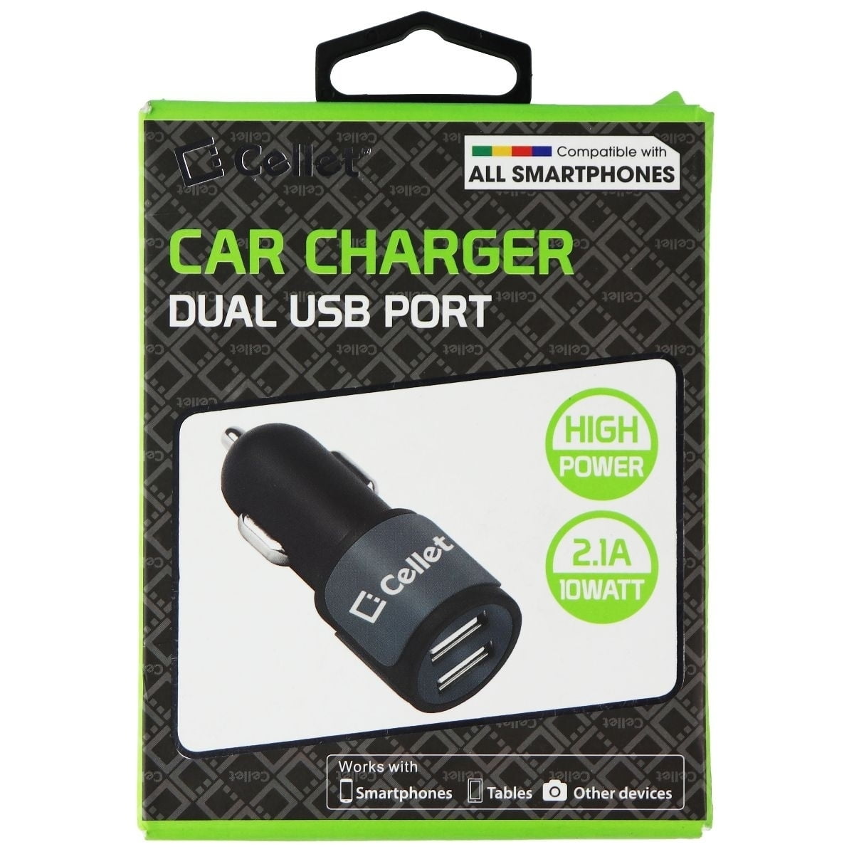 Cellet High Power Dual USB Port Car Charger (2.1A) - Black - Walmart.com