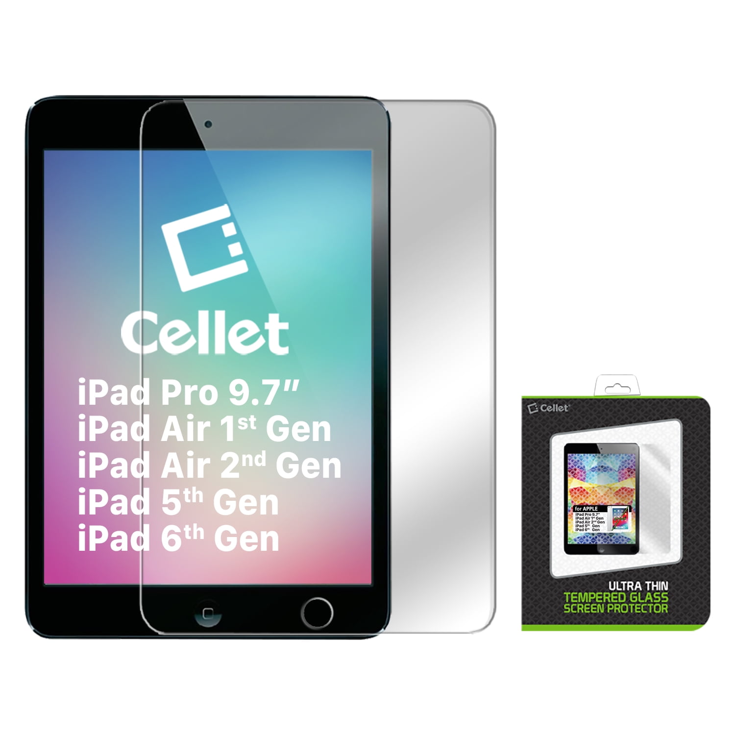 Cellet Premium Tempered Glass Screen Protector for Apple iPad Air 2 and ...