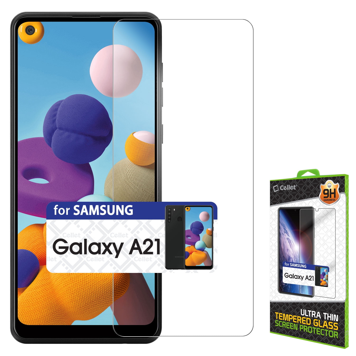 Cellet Tempered Glass Screen Protector for Samsung Galaxy A21 / 0.3mm ...