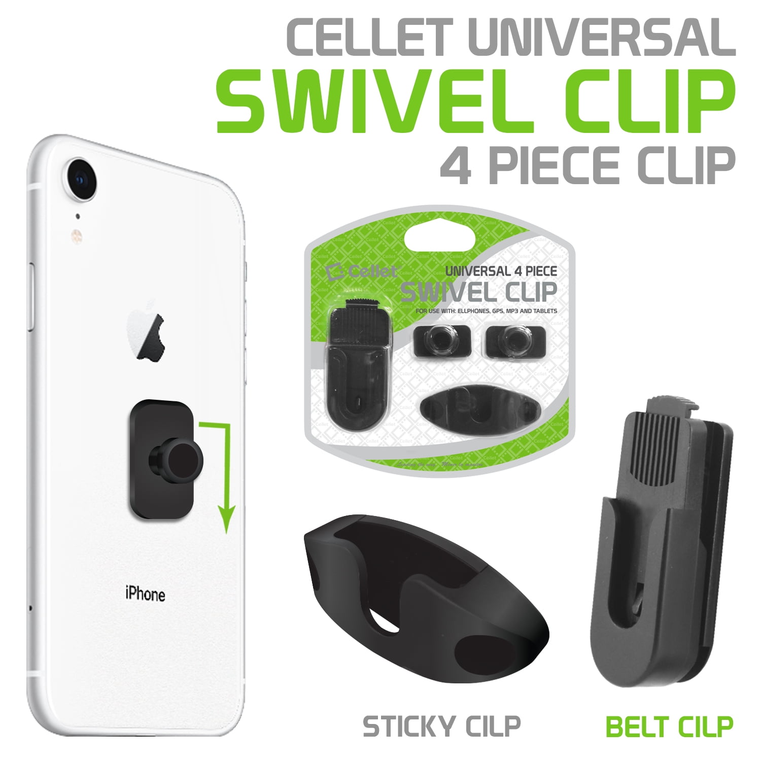 Cellet Universal Swivel Belt Clip for Car Mount, GPS Compatible for ...