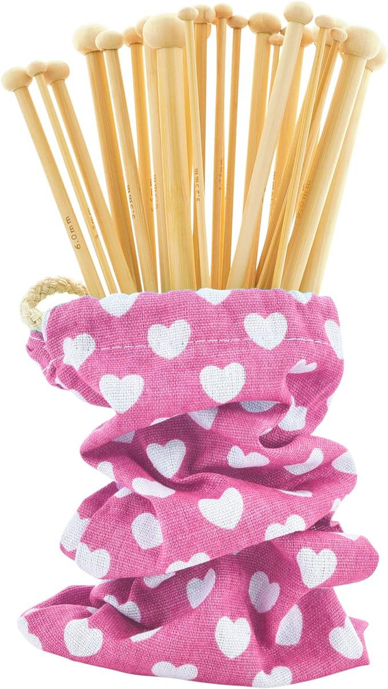 Celley 36PCS Sustainable Bamboo Knitting Needles w/Tape Measure, Size ...