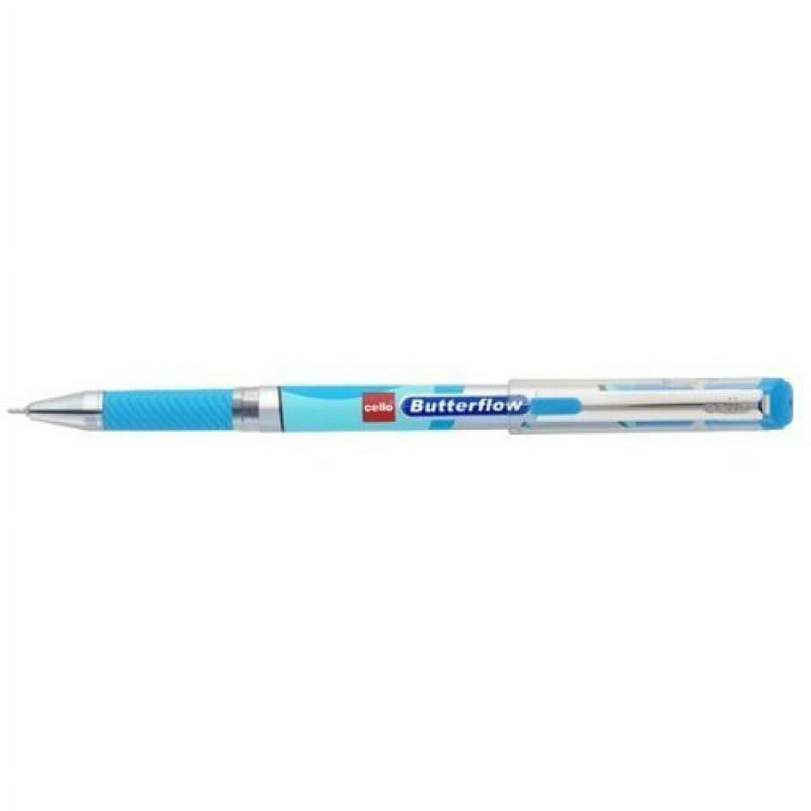 Cello Butter Flow Ball Point Pens, ASSORTED BLACK/BLUE/RED, Pack of 10 ...