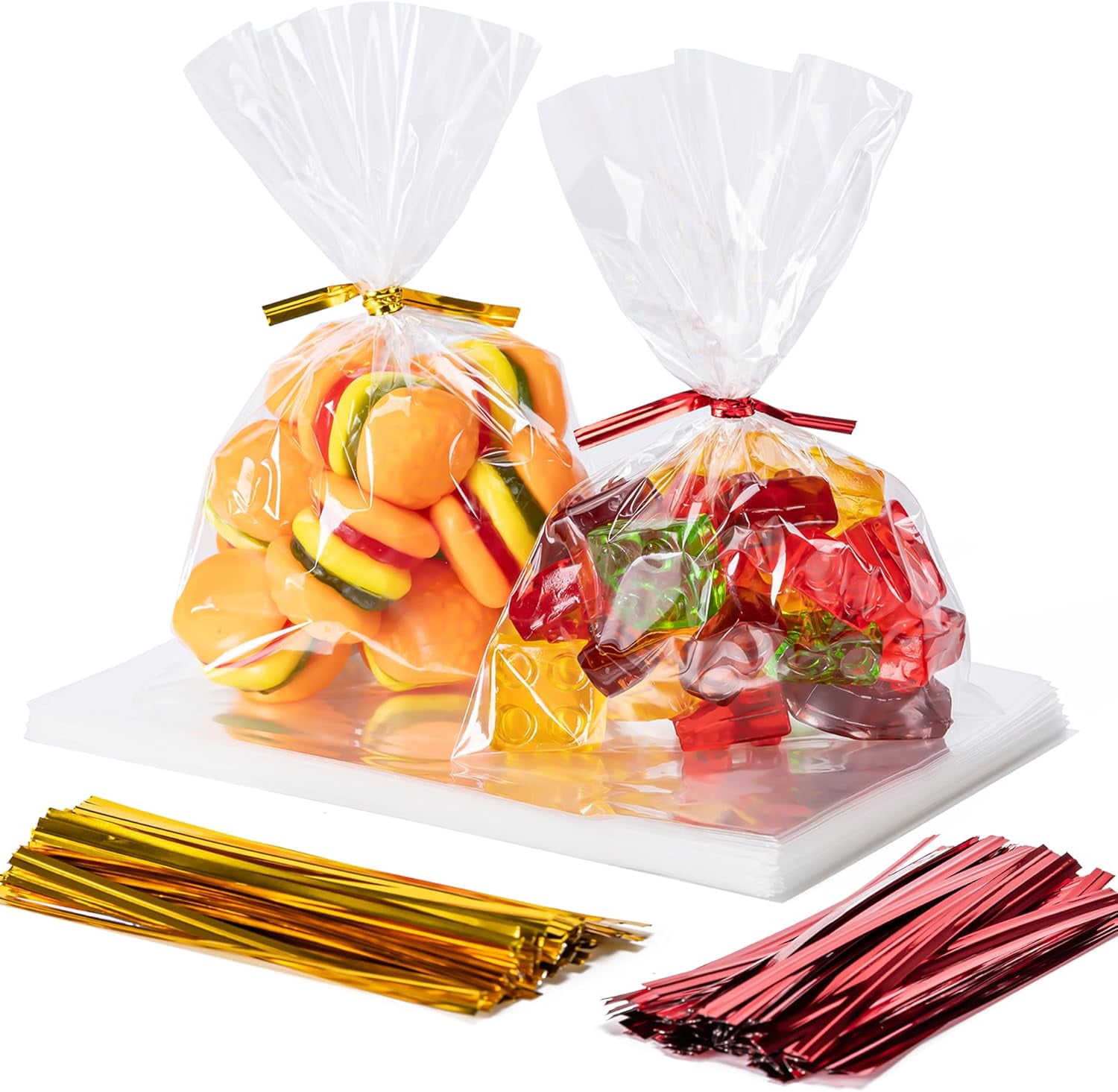 Cello Cellophane Treat Bags, 200 Pcs 4x6 Inches Clear Cellophane Bags ...