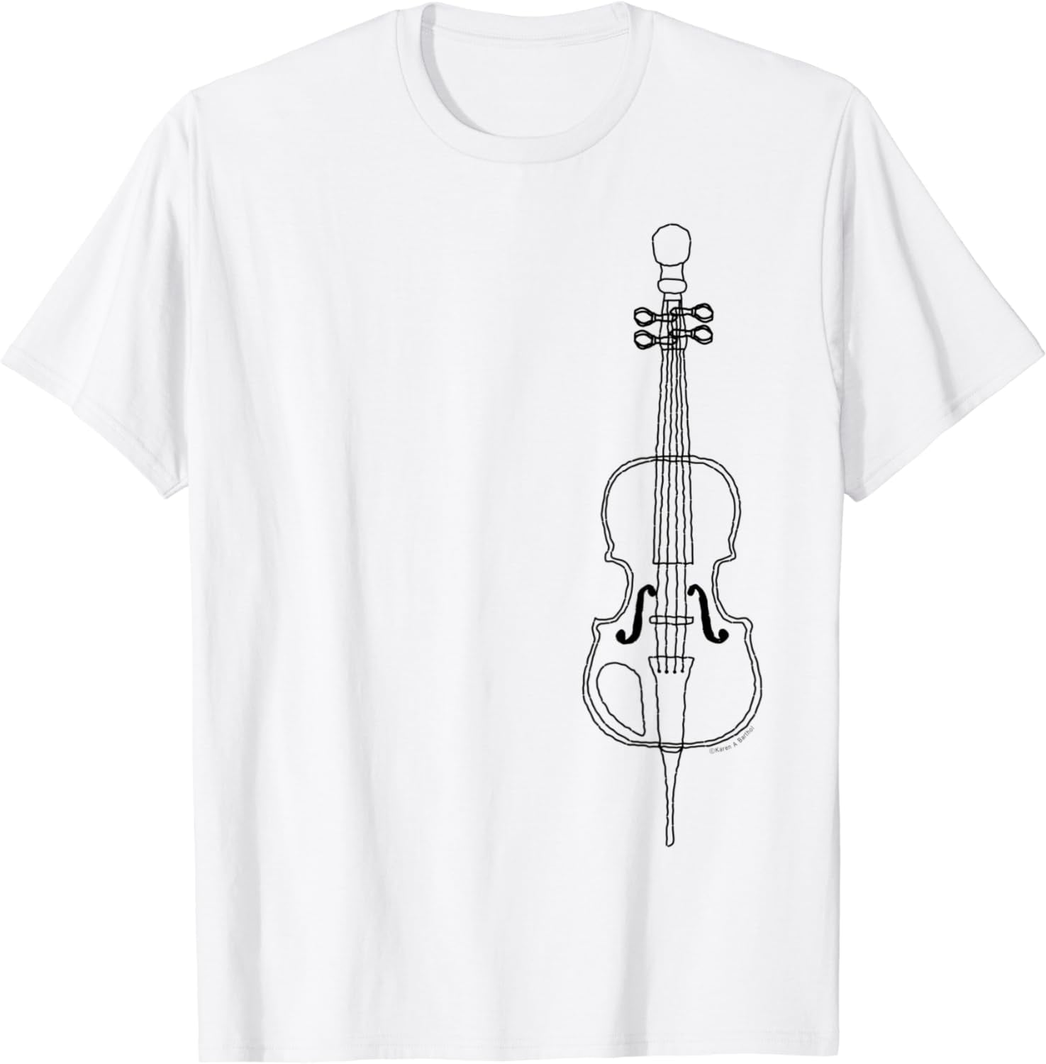 Cello Drawing Musical Instrument T-Shirt - Walmart.com