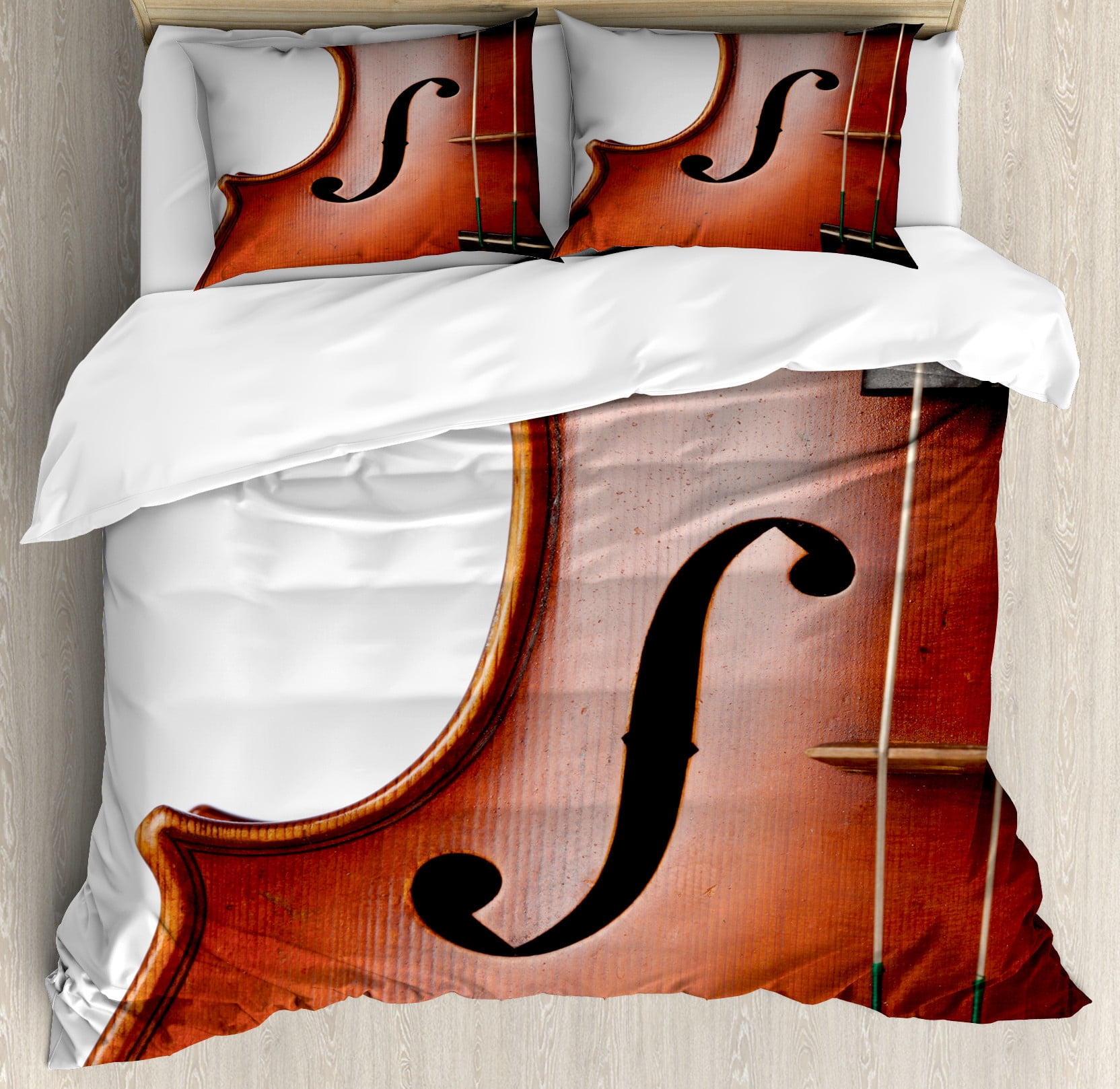 Cello Duvet Cover Set, Macro Photography of Classical Music Instrument ...