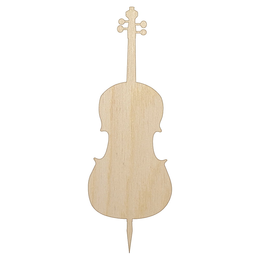 Cello Music Instrument Silhouette Wood Shape Unfinished Piece Cutout ...