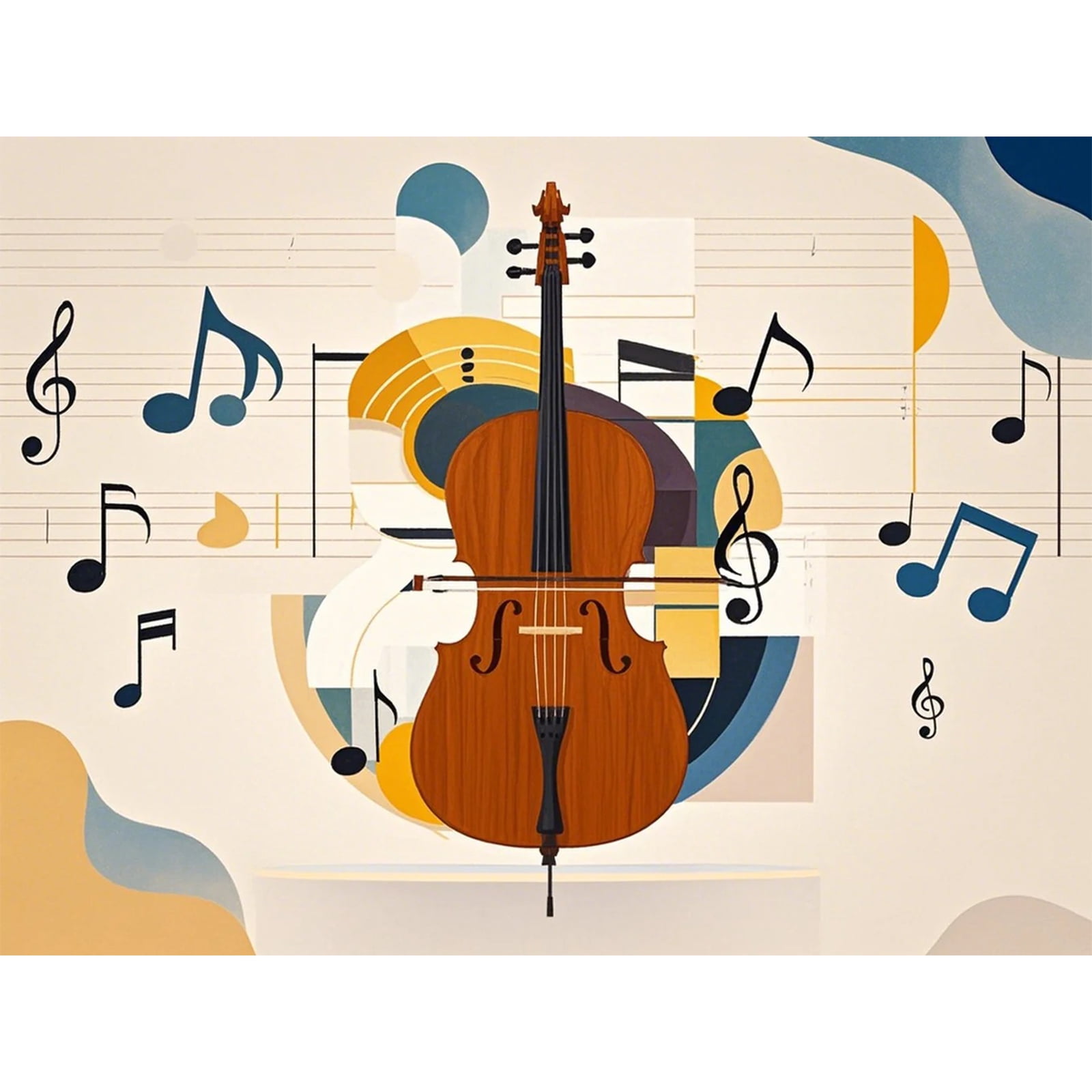 Cello with Music Notes Diamond Painting DIY Kits 5D Diamond Art Full ...