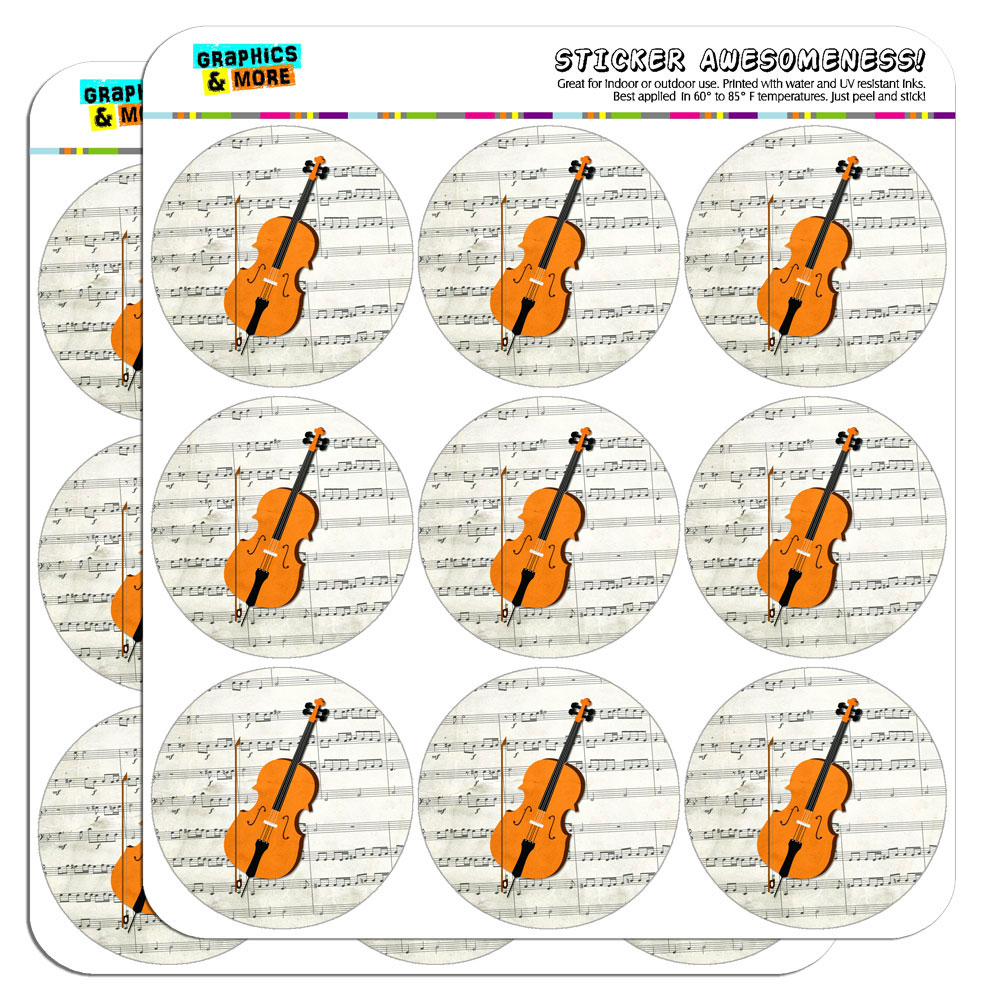 Cello Sheet Music Notes Treble Clef 2" Scrapbooking Crafting Stickers ...