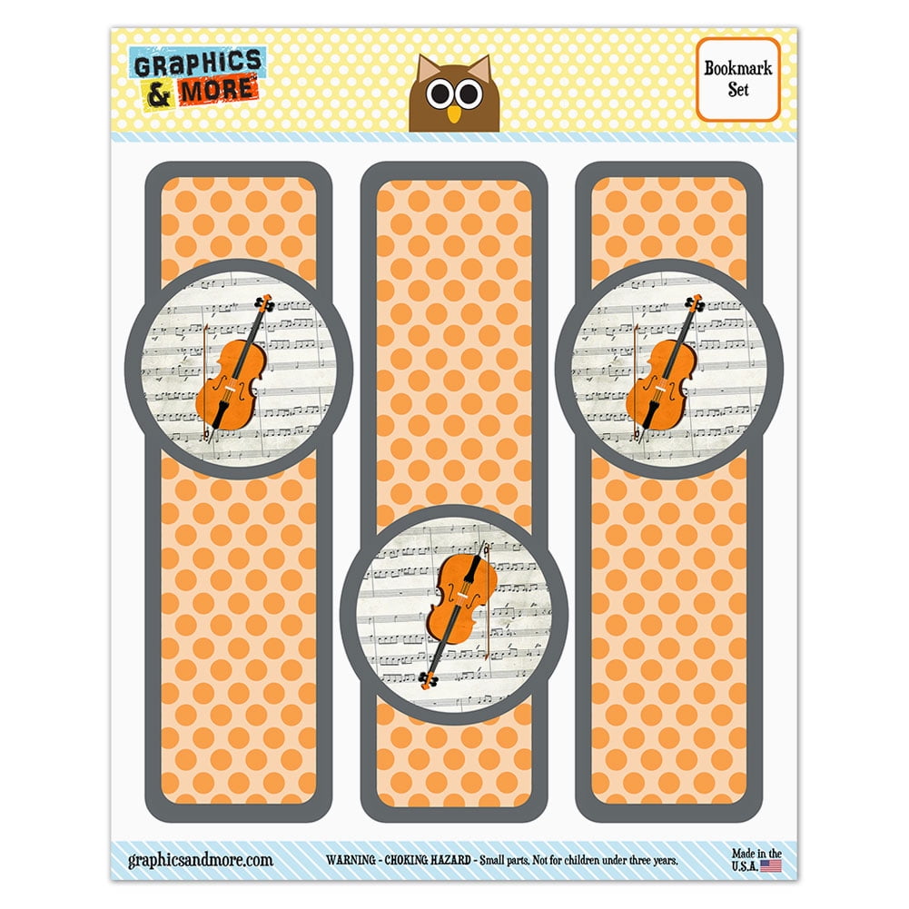 Cello Sheet Music Notes Treble Clef Glossy Laminated Bookmarks - Set of ...