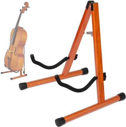 Cello Stand, Mahogany Wood Cello Floor Stand with Bow Holder for Cello ...