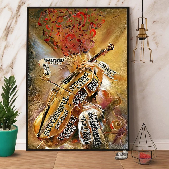 Cello Talented Enough Strong Enough Music Vertical Paper Poster No ...