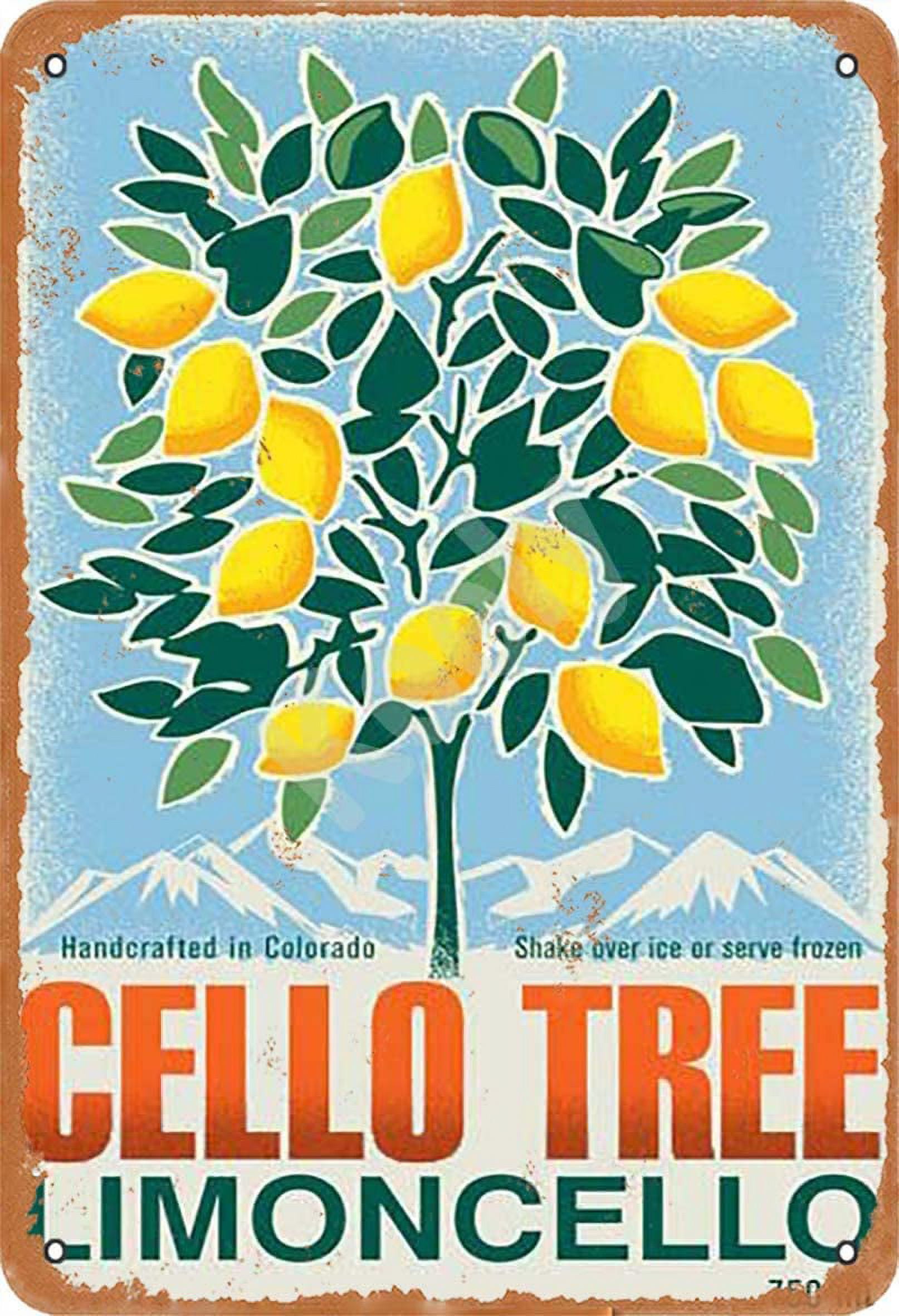 Cello Tree Limoncello Metal Vintage Tin Sign Wall Decoration 8x8 inches ...