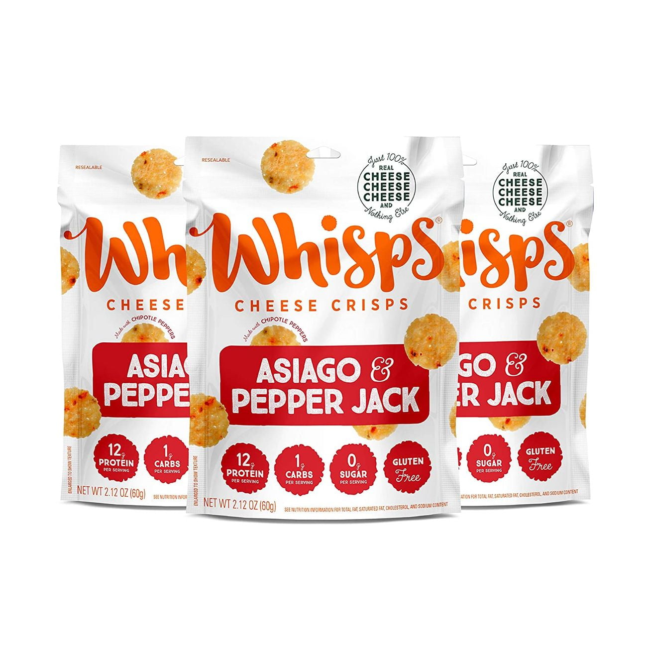 Cello Whisps Cheese Crisps - Asiago and Pepper Jack (2.12oz) Size: 3 ...
