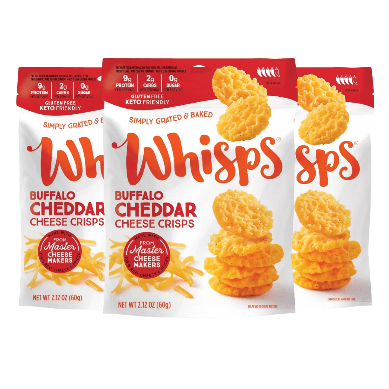 Cello Whisps Cheese Crisps - Buffalo Cheddar (2.12 oz) Size: 3 Bags ...
