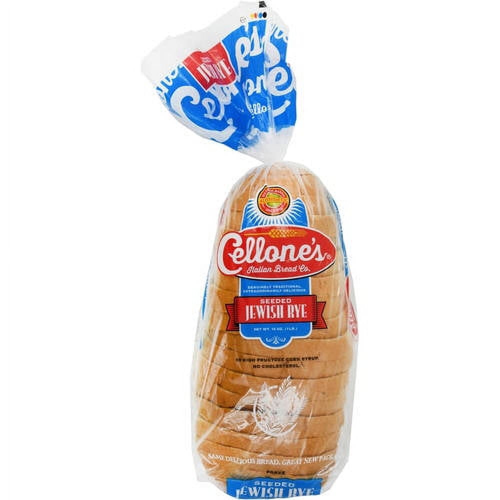 Cellone's Sliced Jewish Rye Bread, Seeded, 16 oz, Shelf-Stable ...