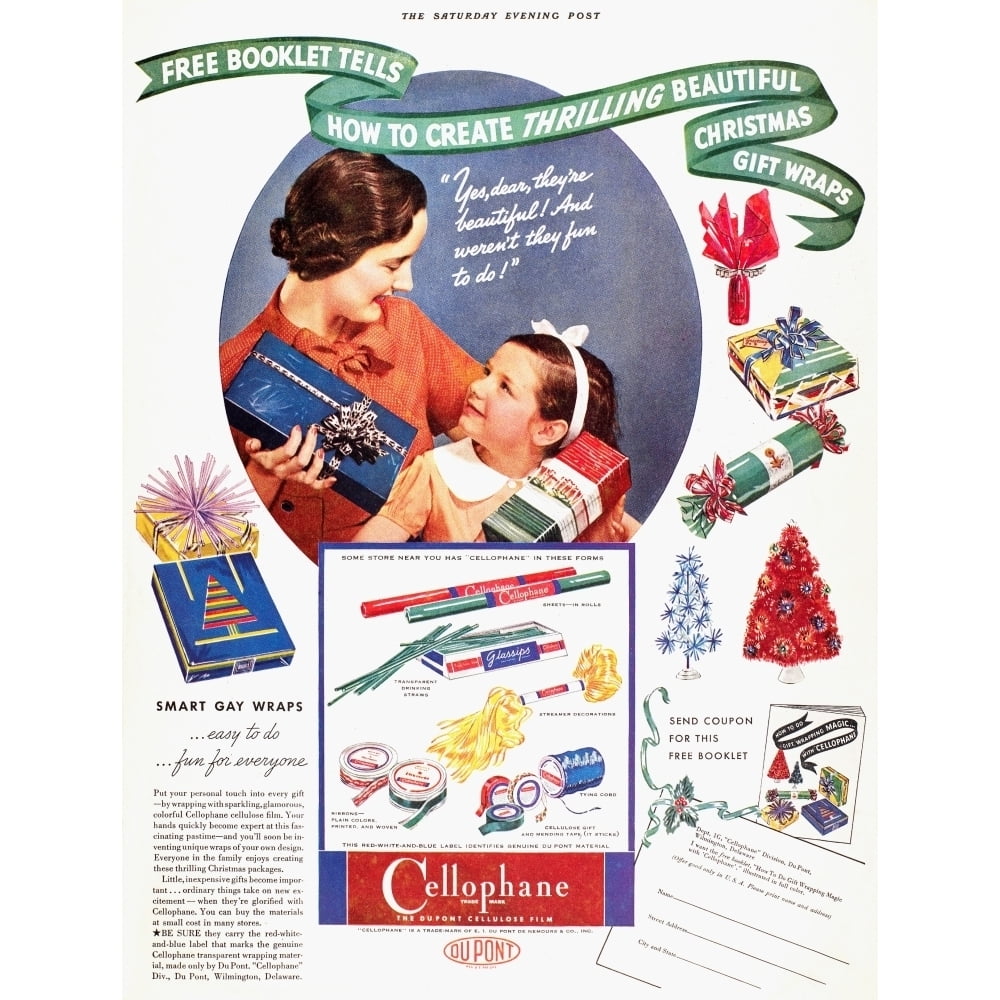 Cellophane 1937. Namerican Magazine Advertisement 1937 Giving Ideas Of ...