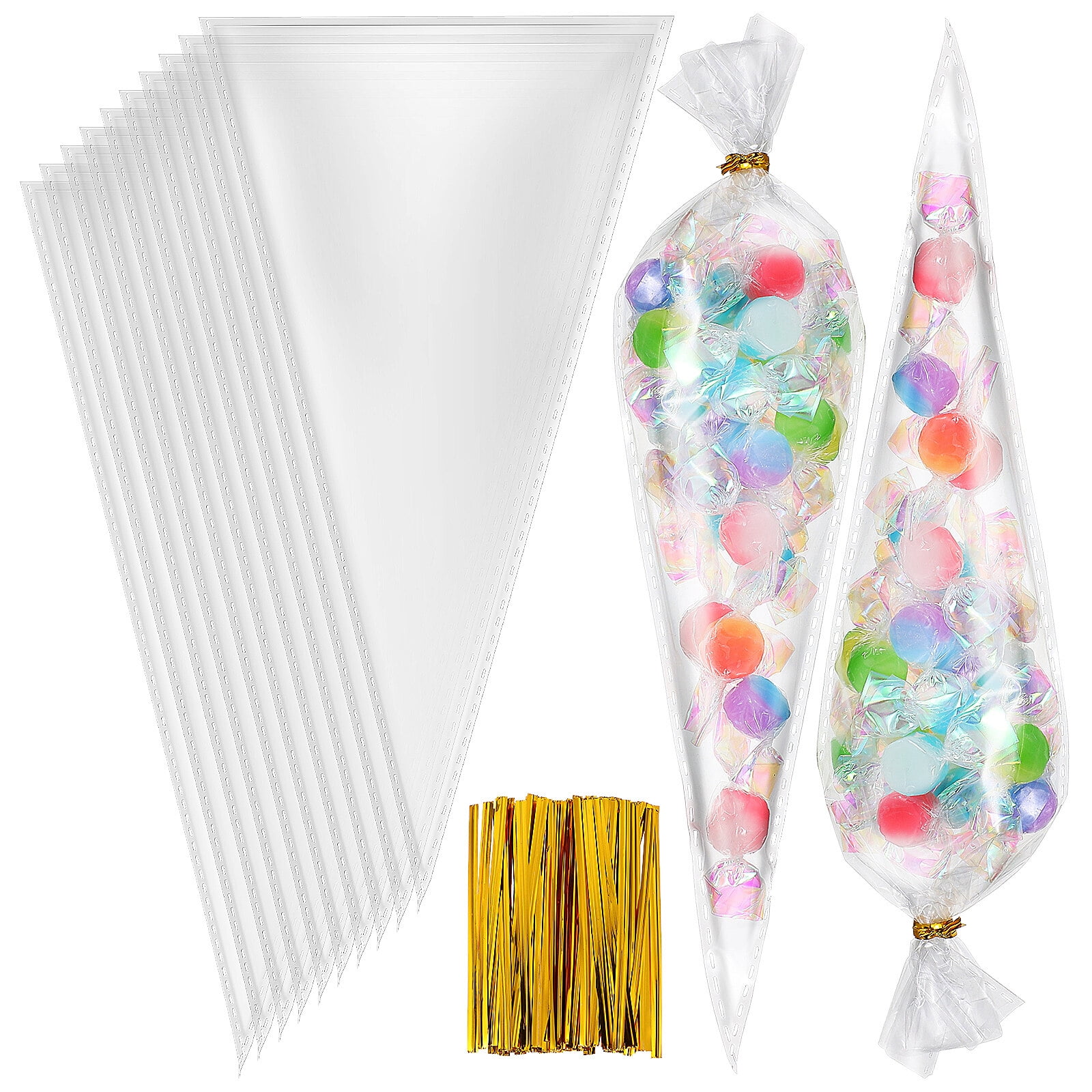 Cellophane Bag Cone Candy Marshmallow Clear Bags for Gifts Transparent ...