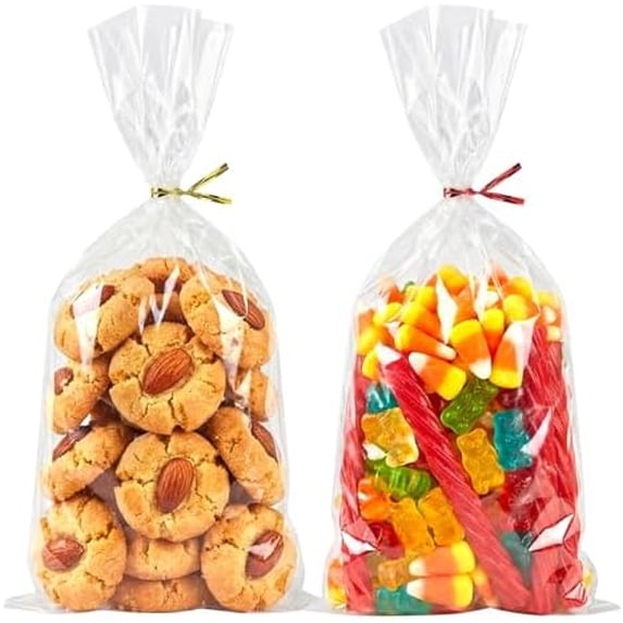 Cellophane Treat Bags,5x11 Inches 200 Pcs Clear Cellophane Bags with ...