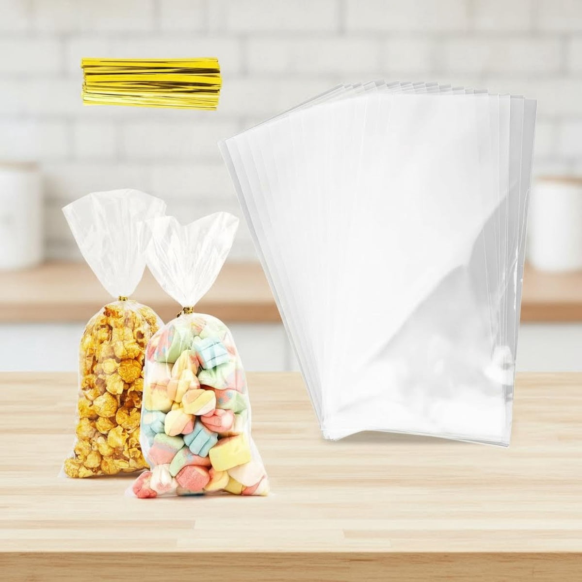 Cellophane Treat Bags, Clear Plastic Cello Bags for Candy Cookies ...