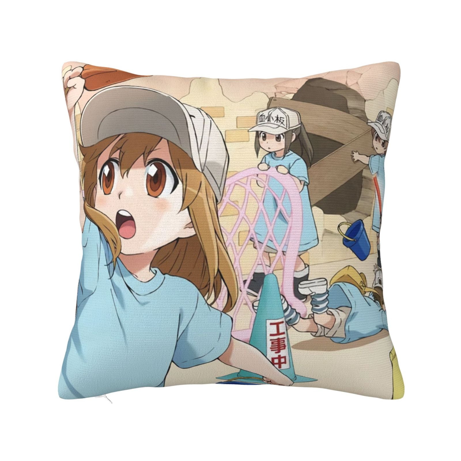 Cells At Work Throw Pillow Band Covers Decorative Pillowcase Square ...