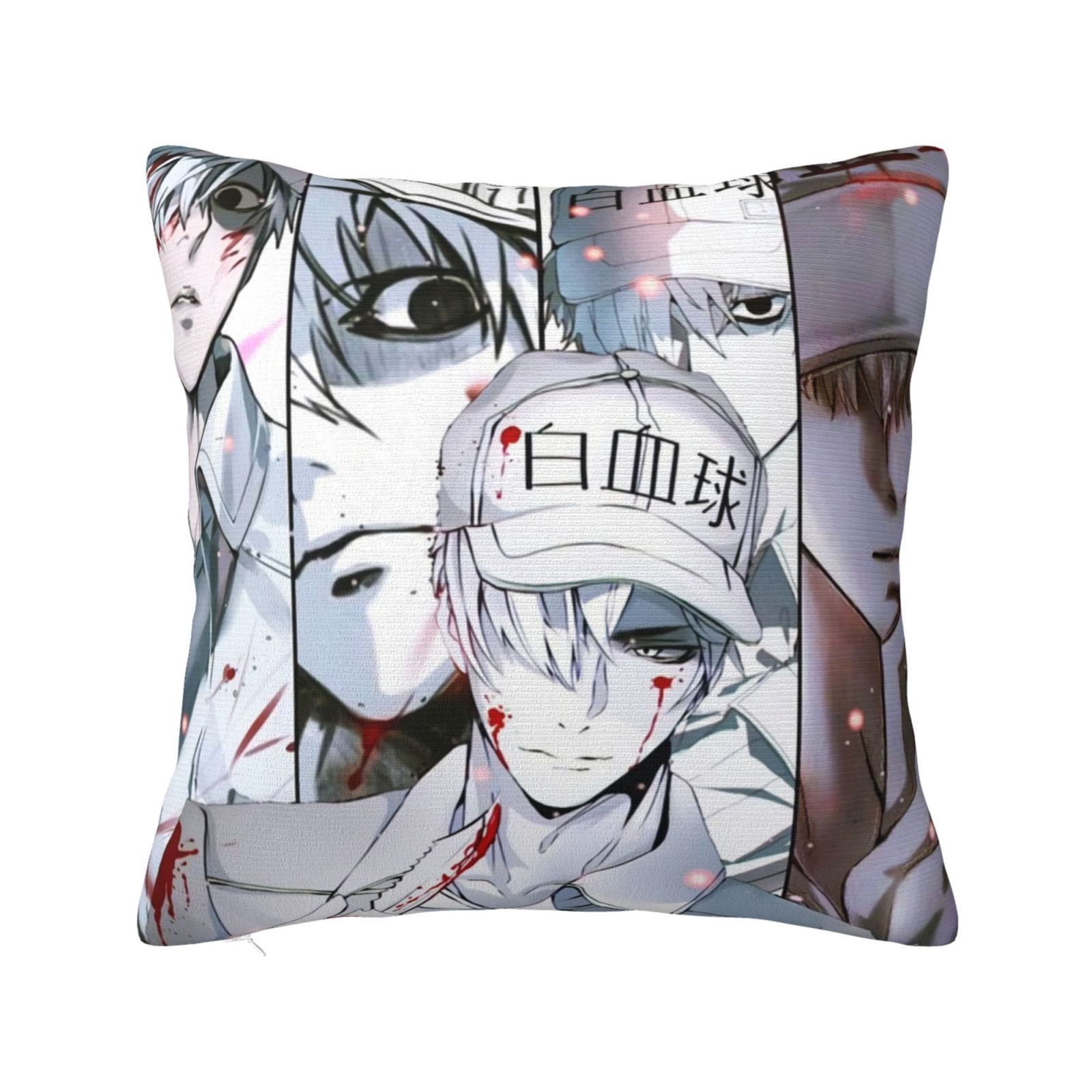 Cells At Work Throw Pillow Band Covers Decorative Pillowcase Square ...