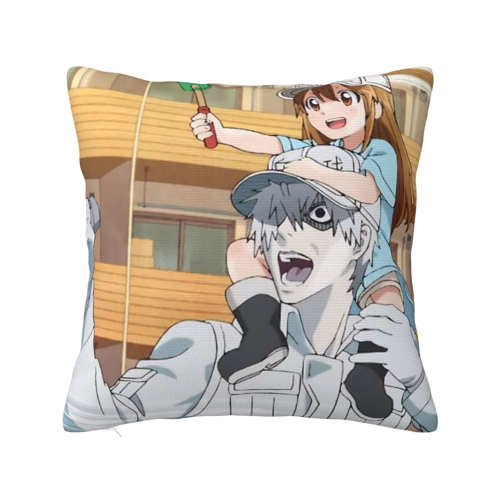 Cells At Work Throw Pillow Band Covers Decorative Pillowcase Square ...