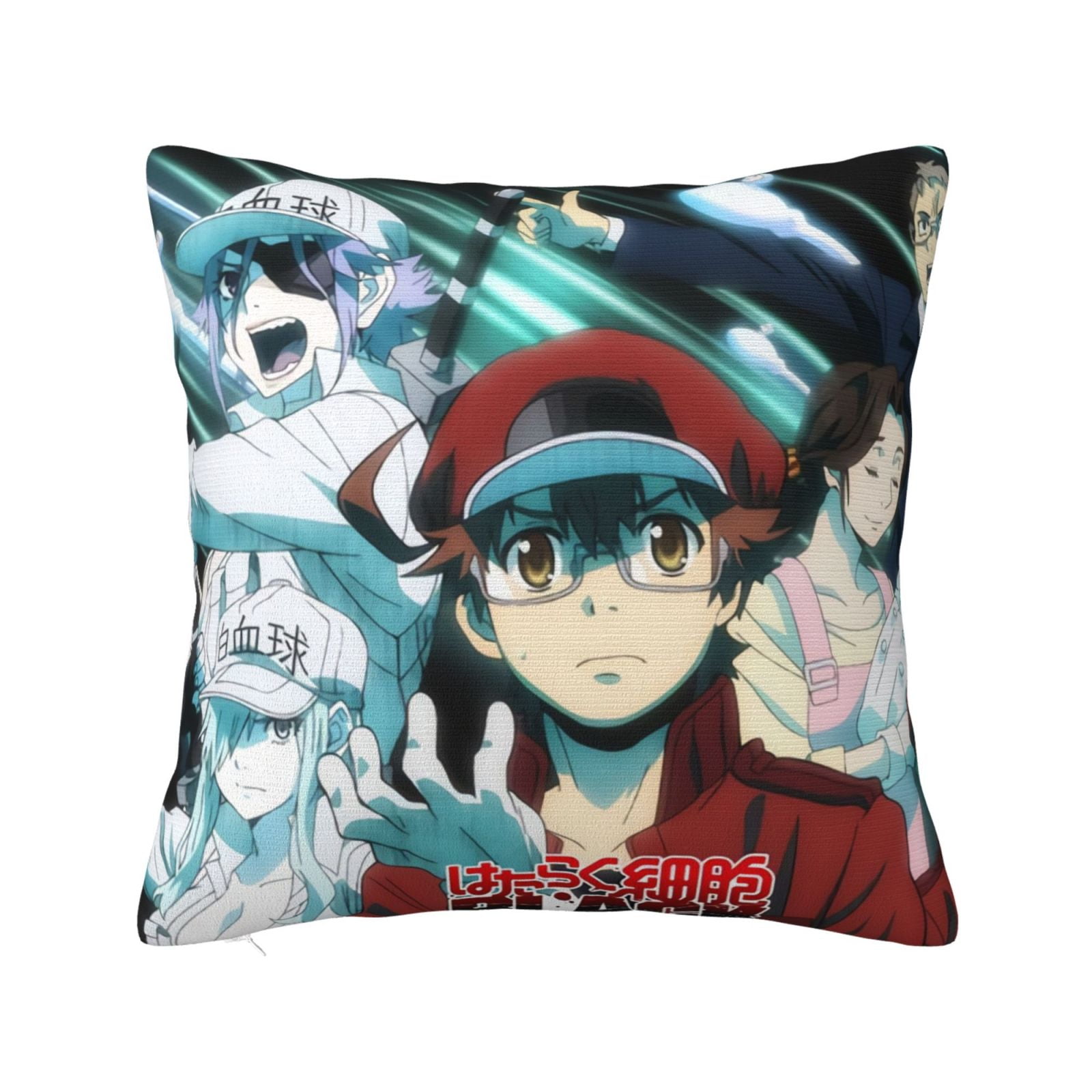 Cells At Work Throw Pillow Band Covers Decorative Pillowcase Square ...