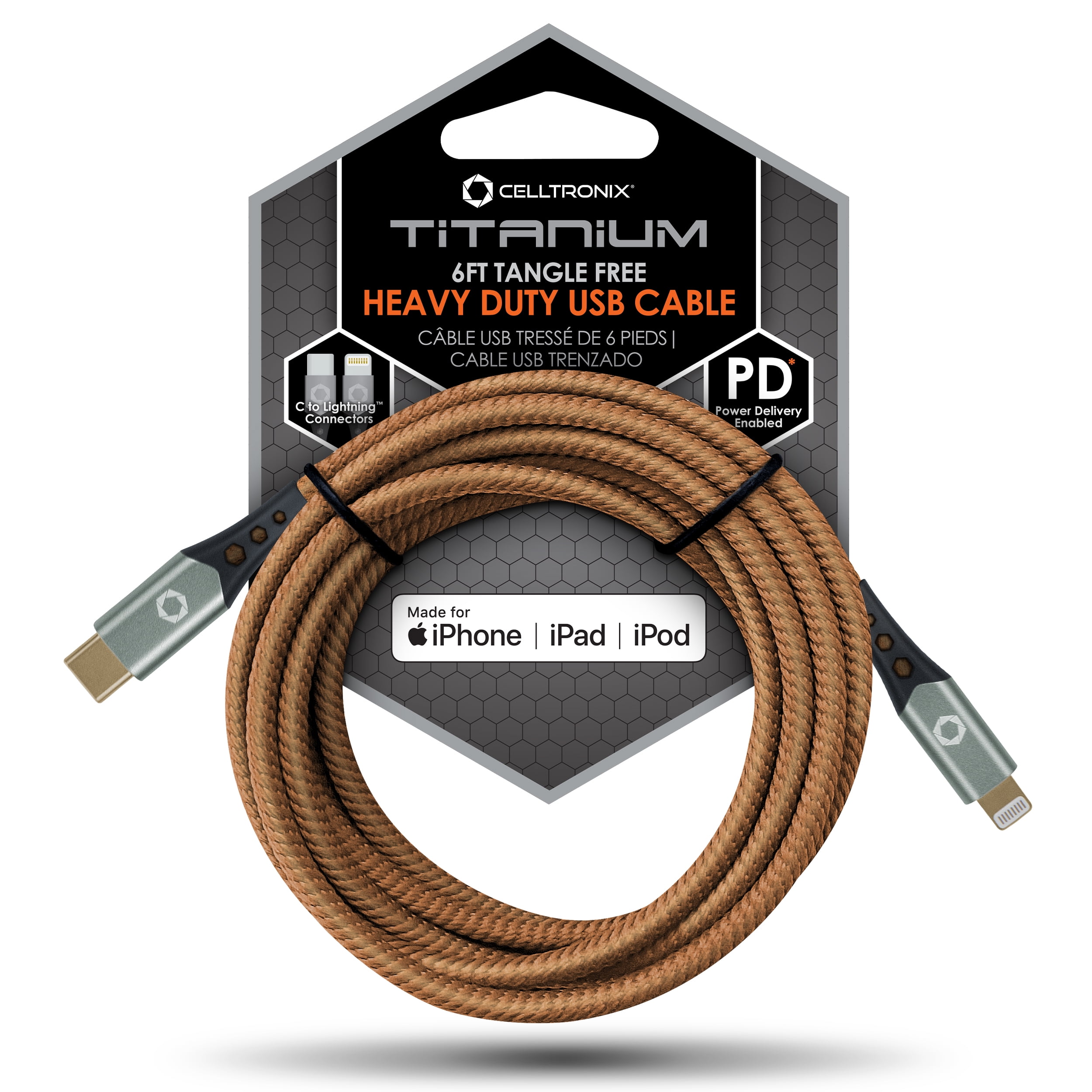 *Celltronix -MCX- [Apple MFi Certified]-Titanium 6FT Fast Charging ...