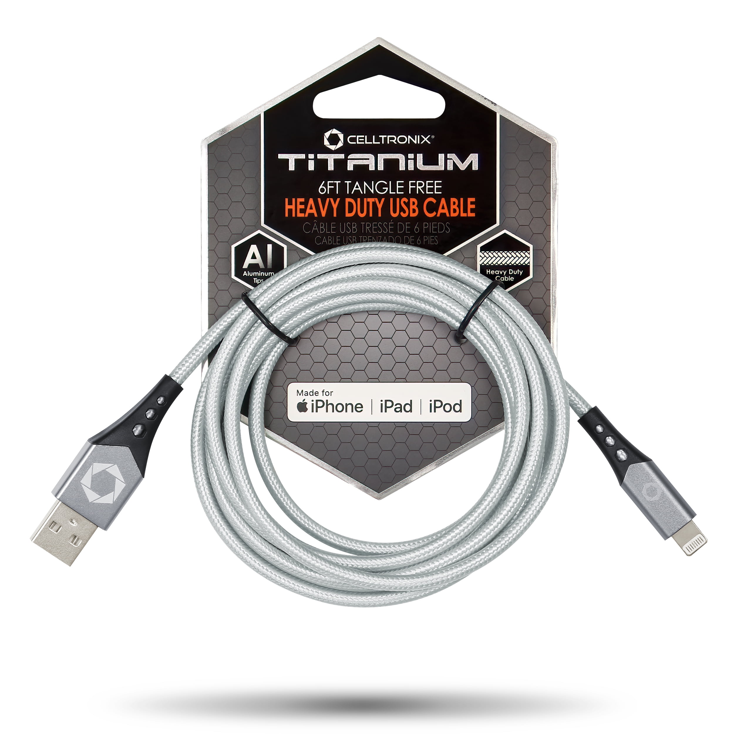 *Celltronix - Titanium [Certified for Apple MFi] 6FT Fast Charging ...