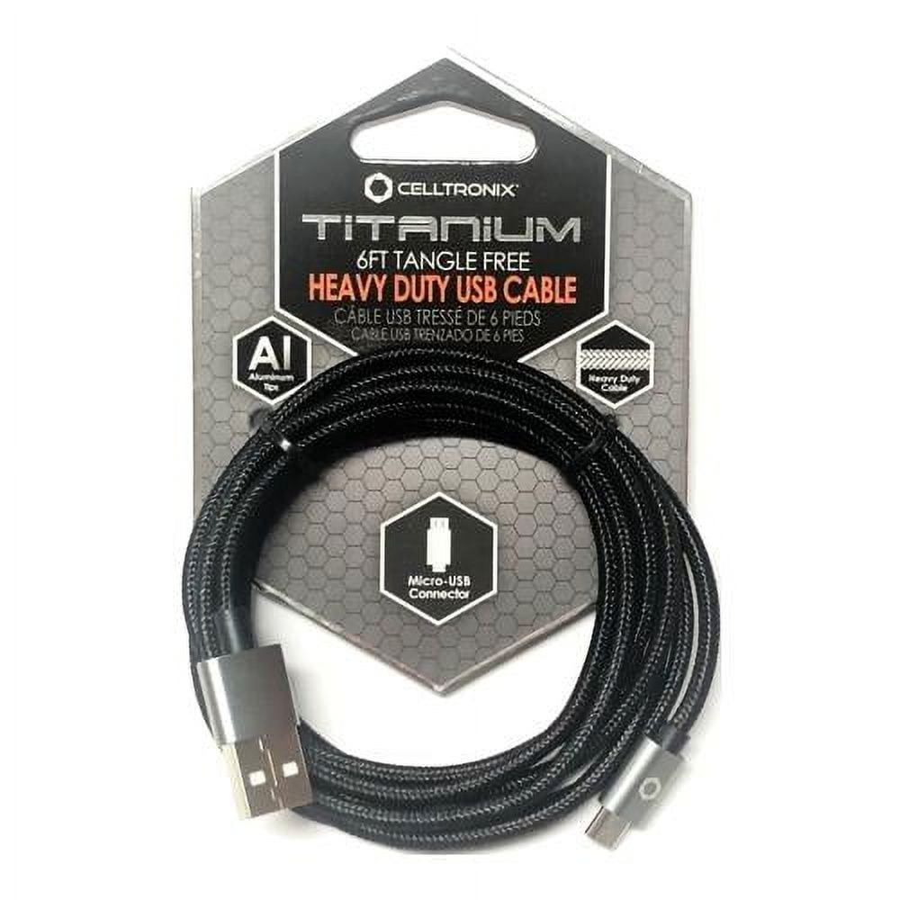 Celltronix Titanium 6ft Micro USB Fast Charging Braided Cable for ...