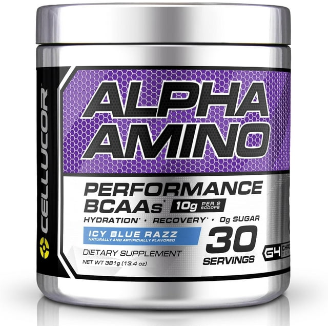 Cellucor Pre-Workout Alpha Amino EAA & BCAA Powder, Icy Blue Razz ...