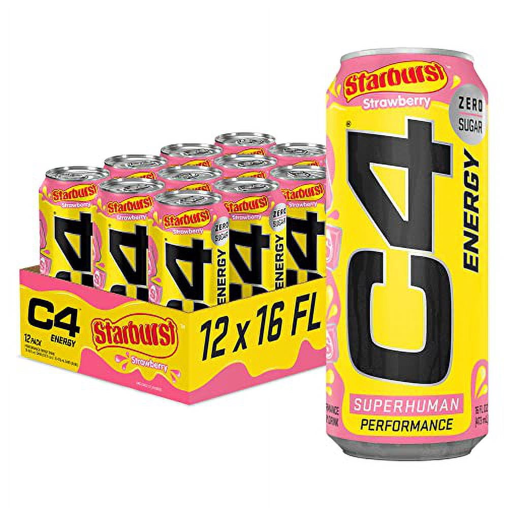 Cellucor C4 Energy Drink, STARBURST Strawberry, Sugar-Free, Pre-Workout ...