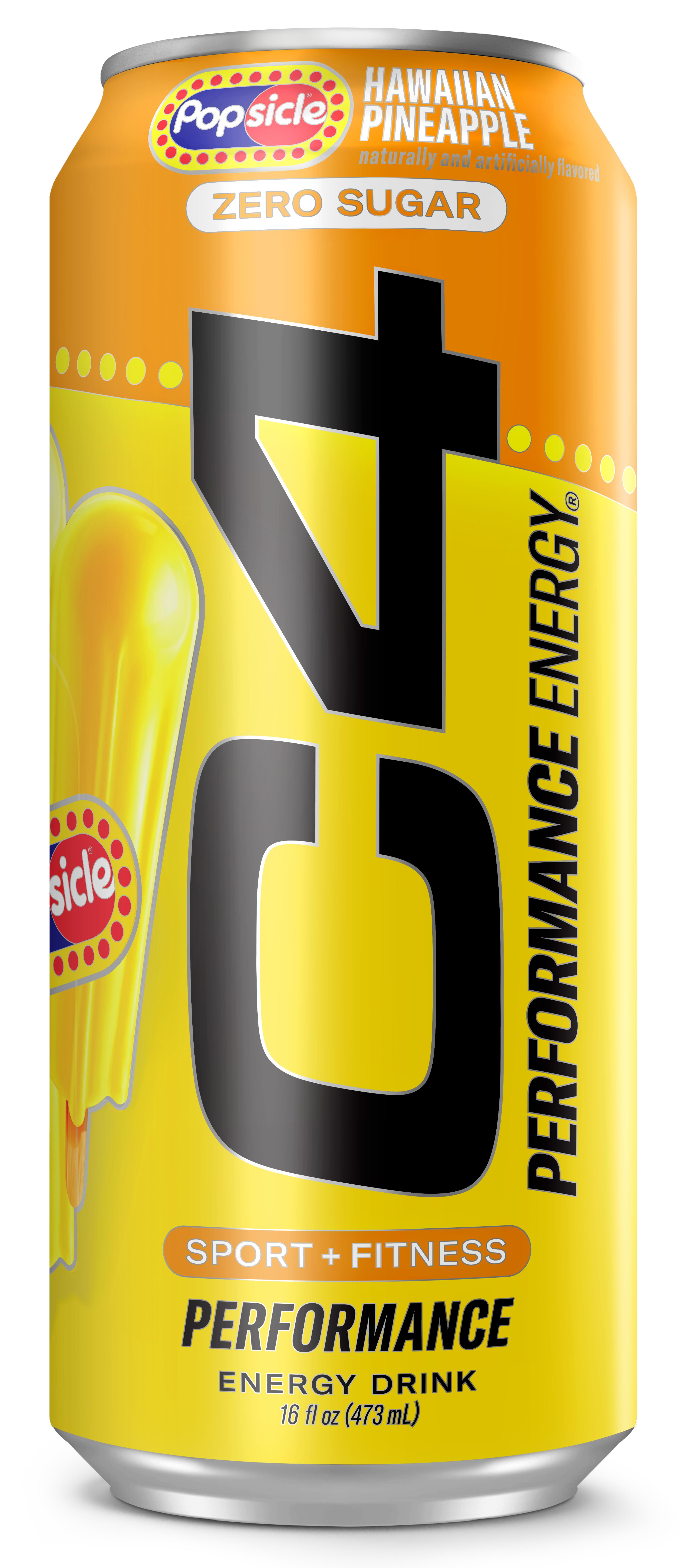 C4 Performance Energy Drink, Hawaiian Pineapple Popsicle, 16oz, Single ...